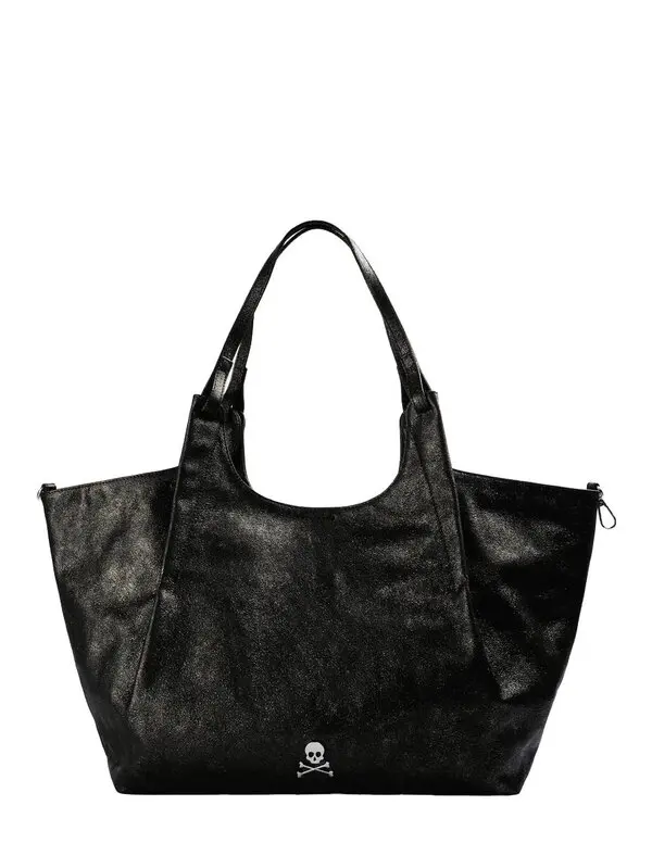 SCALPERS Cotton Shopper Bag With Glitter Finish - Black