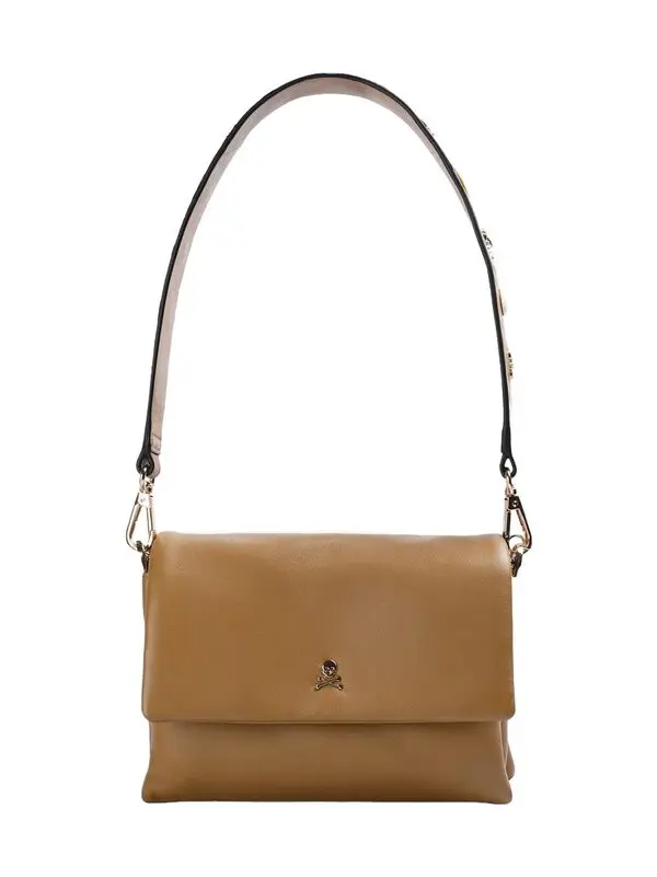 SCALPERS Leather Shoulder Bag - Camel