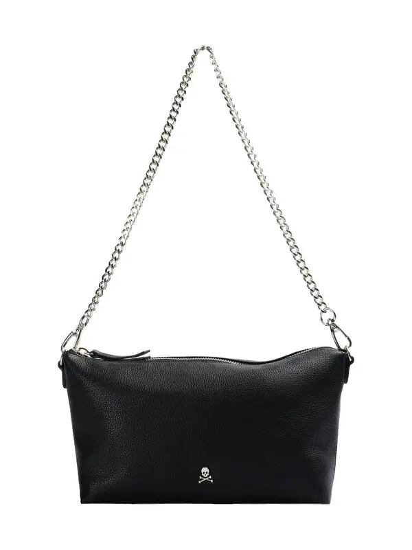SCALPERS Leather Bag With Detachable Chain Strap - Black