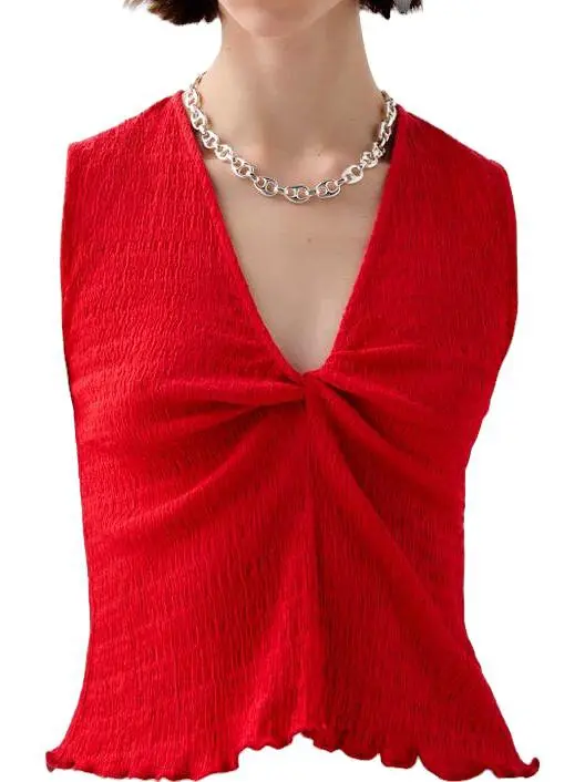 SCALPERS Knot Detail Top - Red