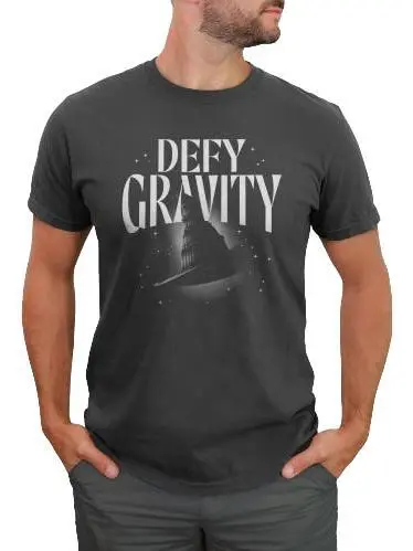WICKED Defy Gravity Witch Hat Graphic T-shirt - Charcoal