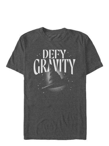 WICKED Defy Gravity Witch Hat Short Sleeve Graphic T-shirt - Dark Heather