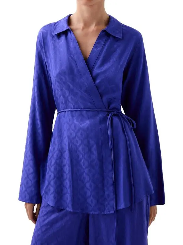 SCALPERS Jacquard Tie Waist Kaftan - Purple