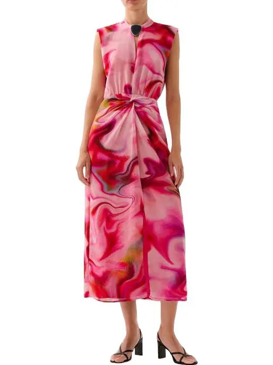 SCALPERS Printed Tie Dress - Pink