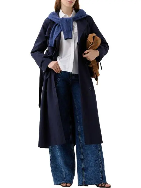 SCALPERS Convertible Trench Coat - Navy
