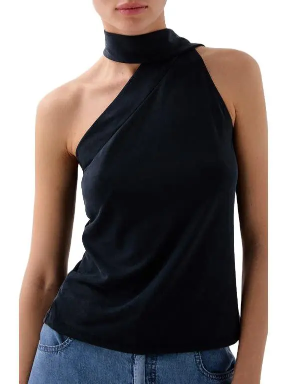 SCALPERS Asymmetric Knot Top - Darkgrey
