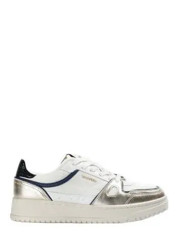 SCALPERS Vega Suede And Mesh Platform Sneakers - Goldavy