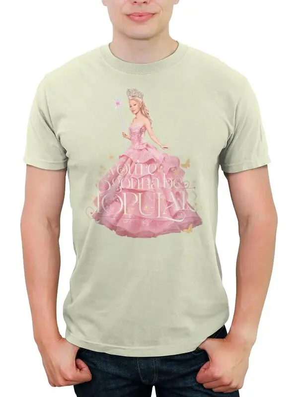 WICKED Glinda You're Gonna Be Popular Short Sleeve Graphic T-shirt - Beige