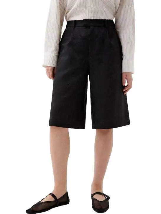 SCALPERS Jacquard Bermuda Shorts - Black