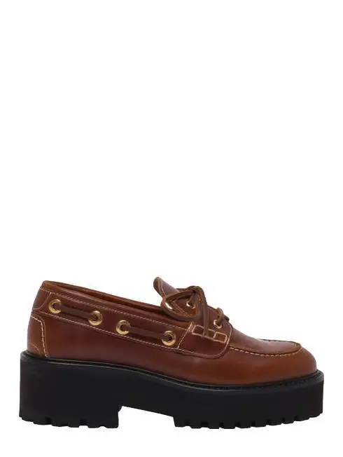 Maje Boat Shoes With Chunky Sole - Brown