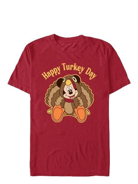 MICKEY & FRIENDS Happy Turkey Day Short Sleeve Graphic T-shirt - Cardinal