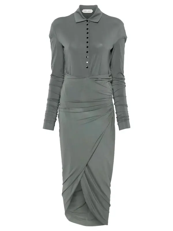 Alberta Ferretti Draped Jersey Dress - Grey