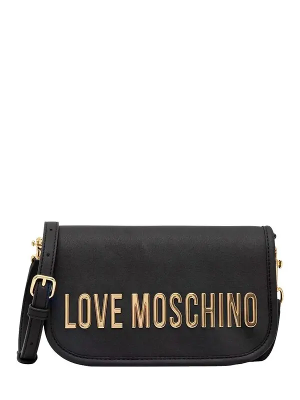 Moschino Logo-plaque Shoulder Bag - Black