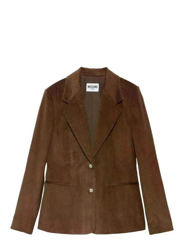 Moschino Corduroy Single-breasted Blazer - Brown