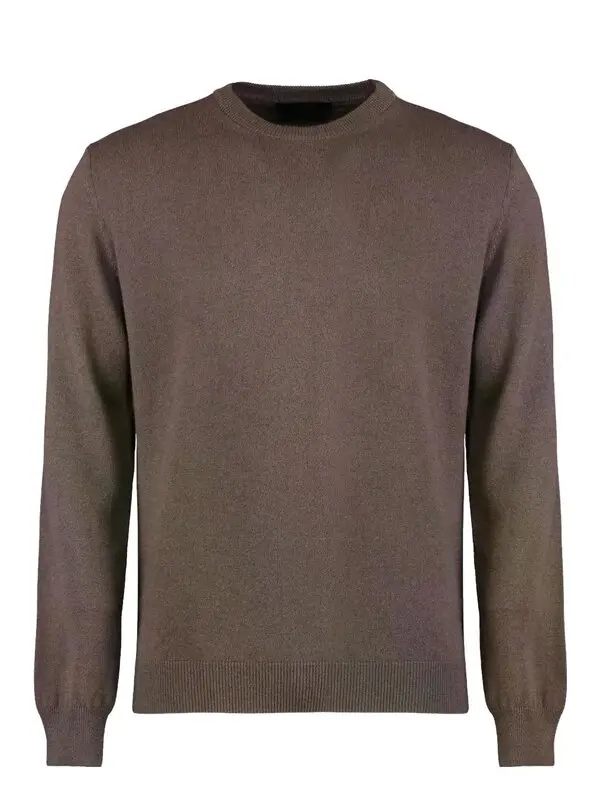MOORER Cashmere Ribbed Crew-neck Sweater - Brown