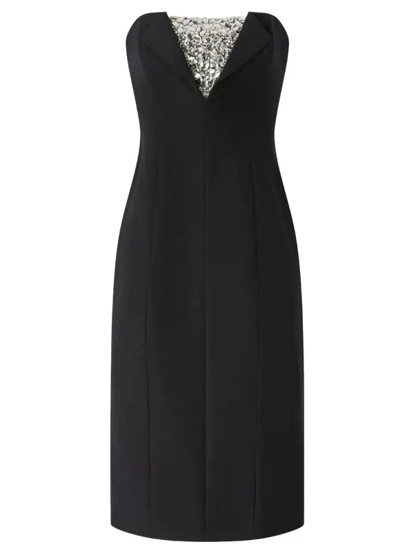 GENNY Embellished Strapless Midi Dress - Black