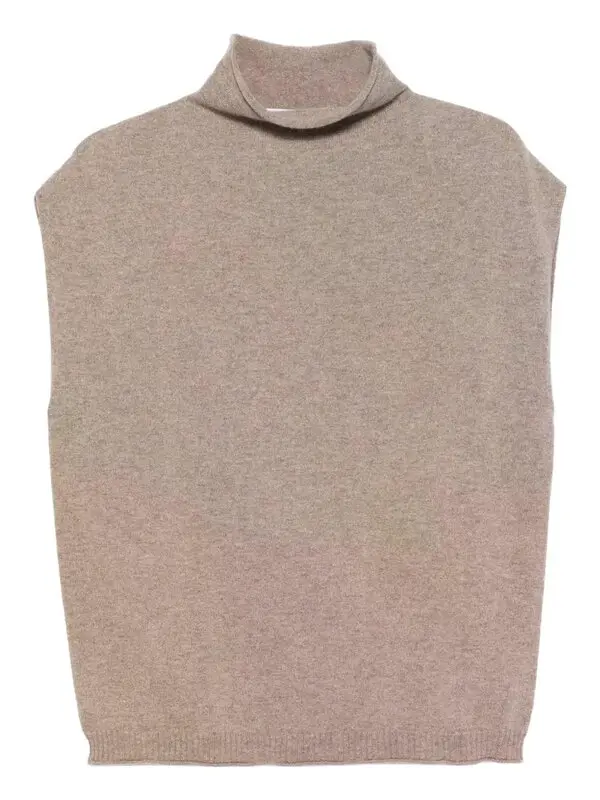 Erika Cavallini Aria Sleeveless High-neck Knit Top - Neutrals