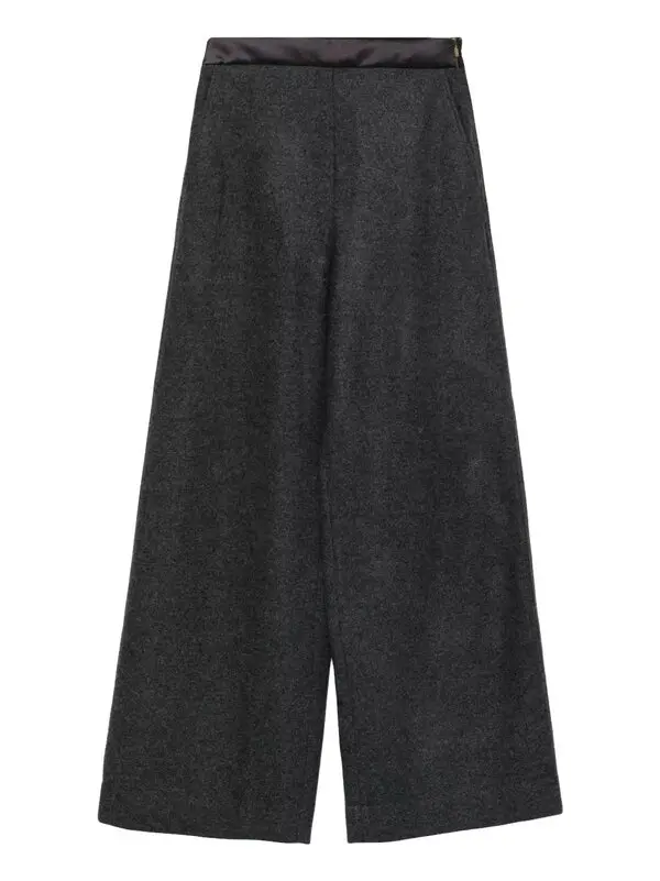 Agnona Satin-waistband Trousers - Grey