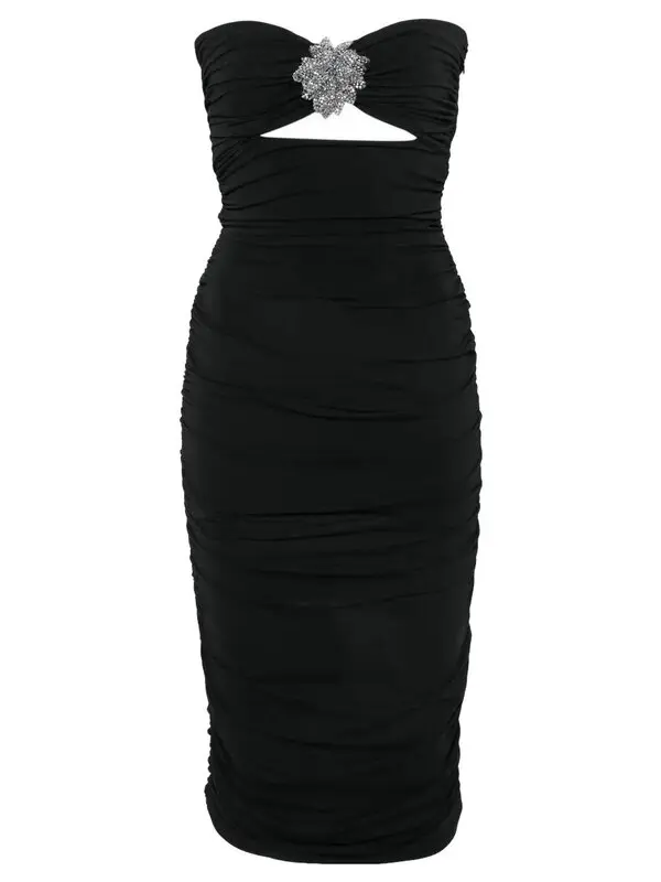 Amen Embellished Cut-out Dress - Black