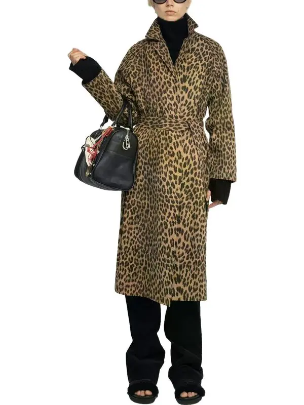 Zadig&Voltaire Leopard Print Belted Coat - Neutrals