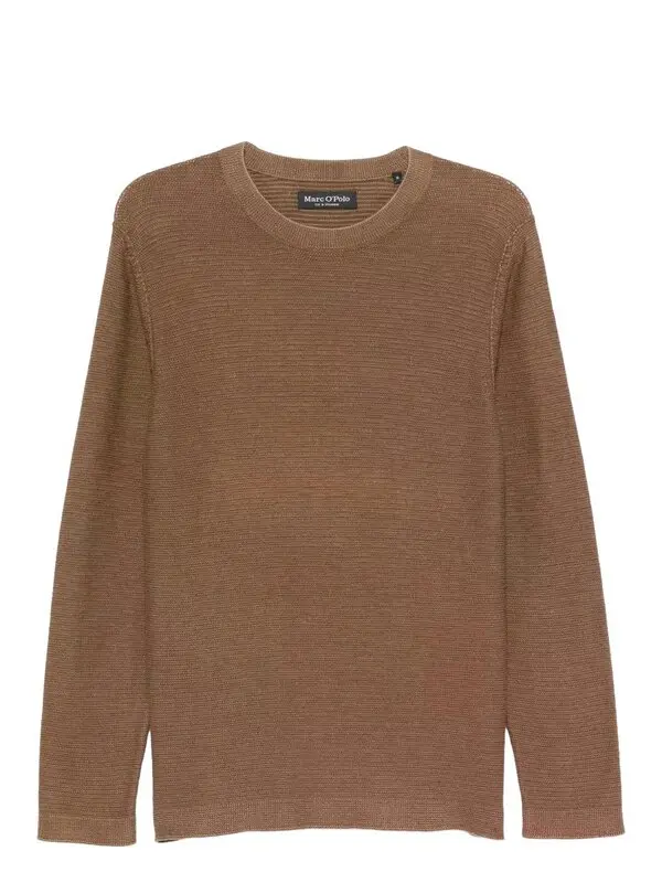 Marc O'polo Ribbed Crew-neck Jumper - Brown