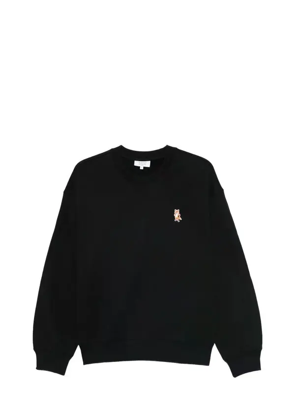 Maison Kitsuné Fox-embroidered Cotton Sweatshirt - Black