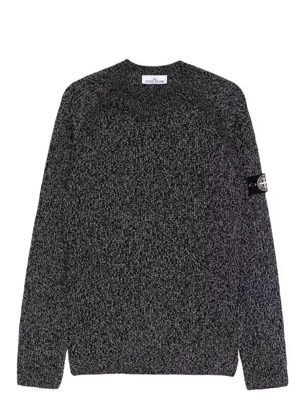 Stone Island Speckled Knit Sweater - Black