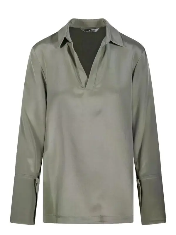 Max Mara V-neck Long-sleeve Blouse - Green