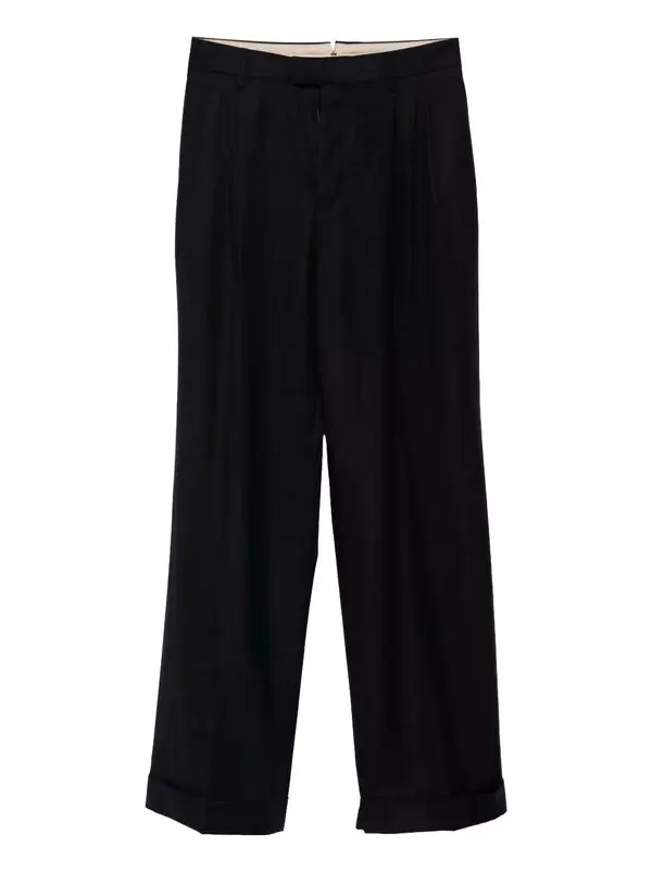 BERWICH Pleated Straight-leg Trousers - Blue