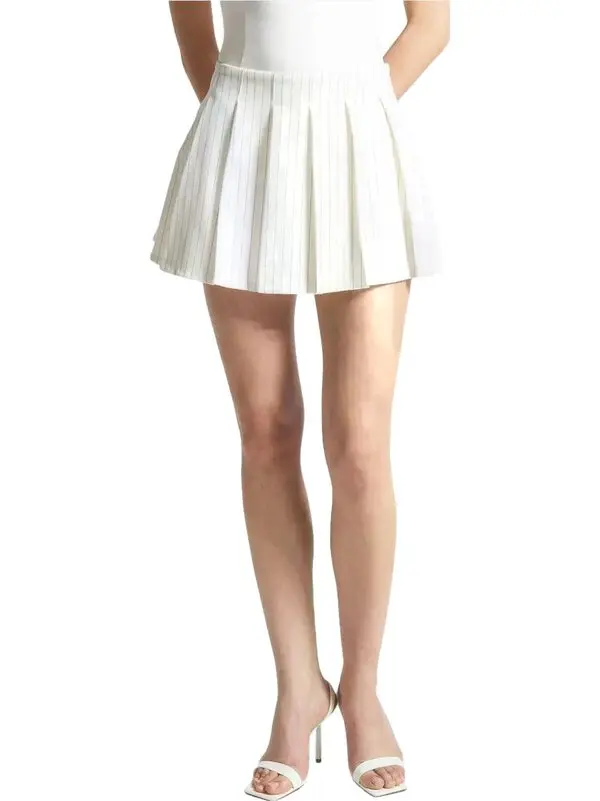 Manière De Voir Pinstripe Pleated Skort - White