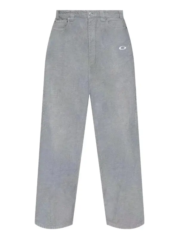 Balenciaga Trompe L'oeil Logo-embroidered Trousers - Grey