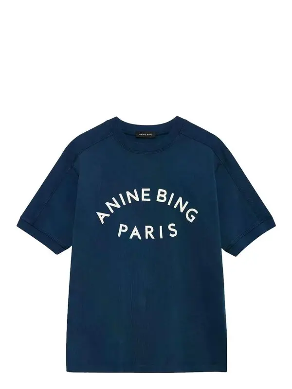 ANINE BING Jaylin Logo-print T-shirt - Blue