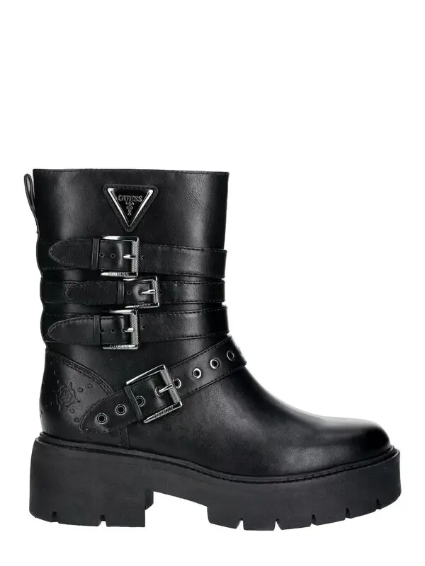 Guess Salvo Platform Boots With Buckle Detail - Black