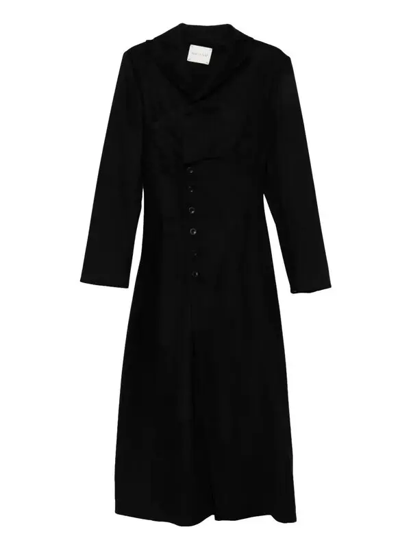 YEHUAFAN Buttoned Coat - Black
