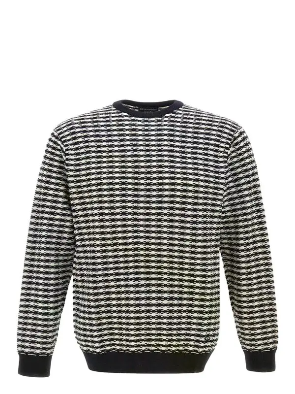 Emporio Armani Patterned Wool Sweater - Black