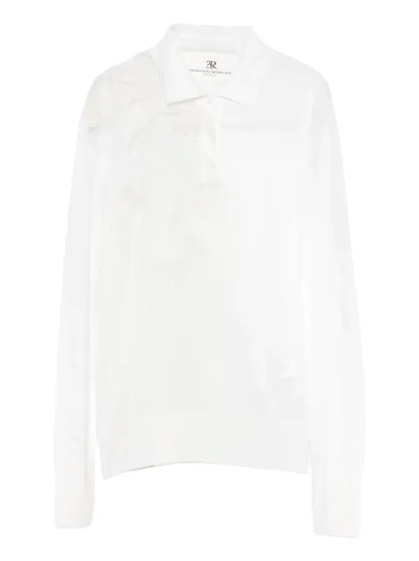 Ermanno Scervino Lace-embellished Polo Top - White