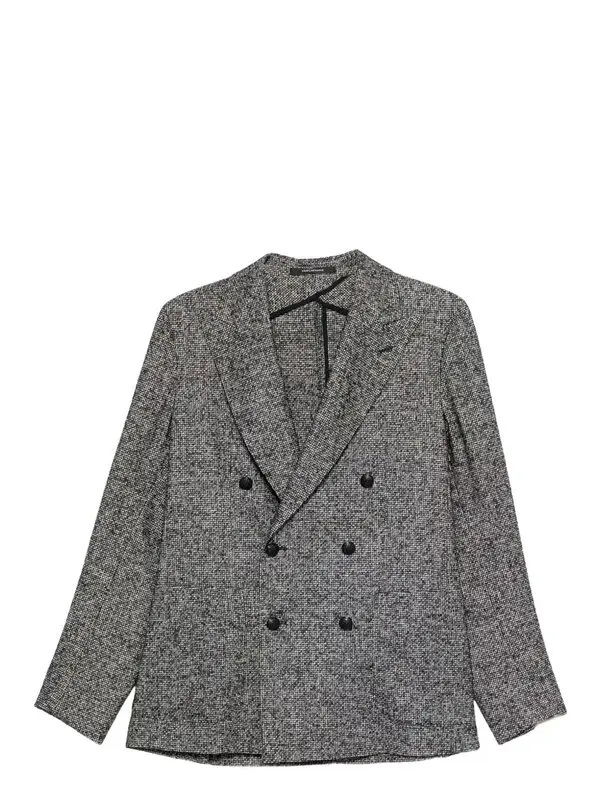 Tagliatore Double-breasted Textured Blazer - Grey