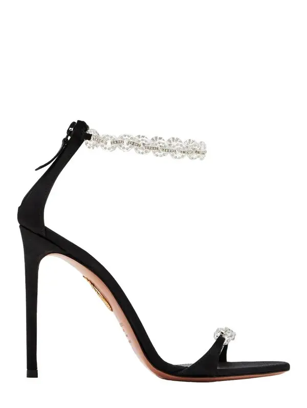 AQUAZZURA 105mm Embellished Stiletto Heeled Sandals - Black