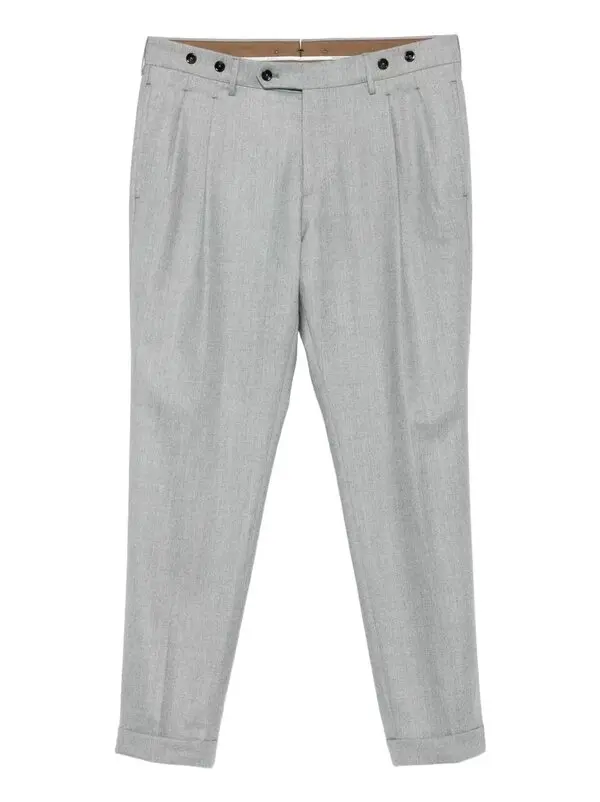 BERWICH Pleated Button-fastening Trousers - Grey
