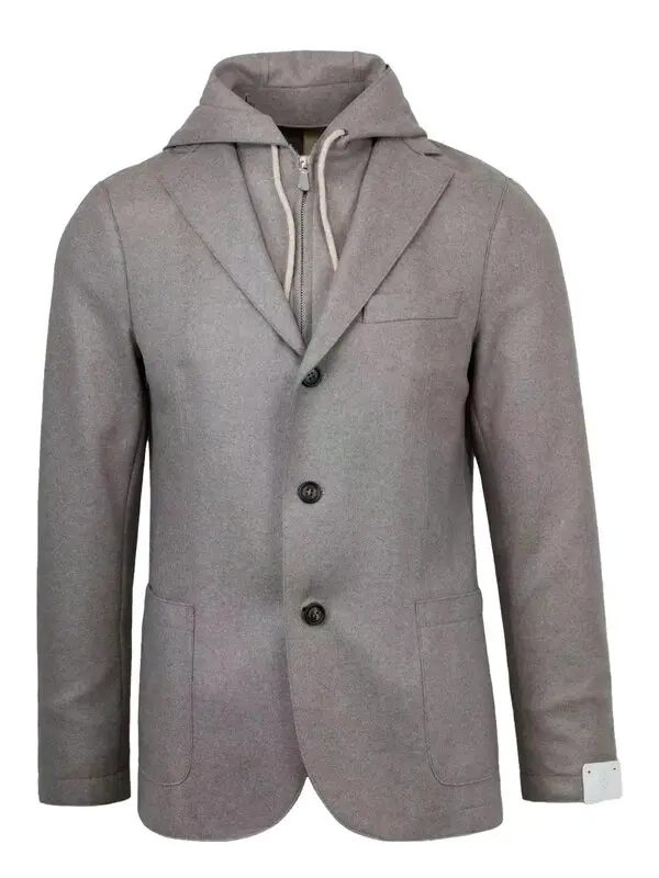 Eleventy Hooded Three-button Blazer - Brown