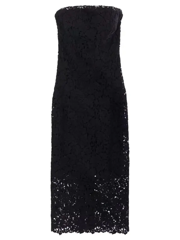 Ermanno Scervino Floral Lace Midi Dress - Black