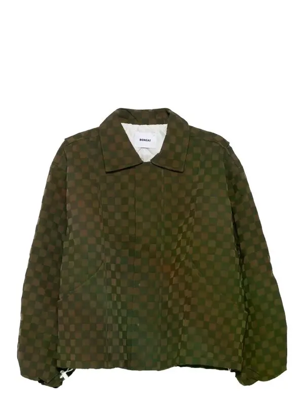 BONSAI Puff Chess Bomber Jacket - Green