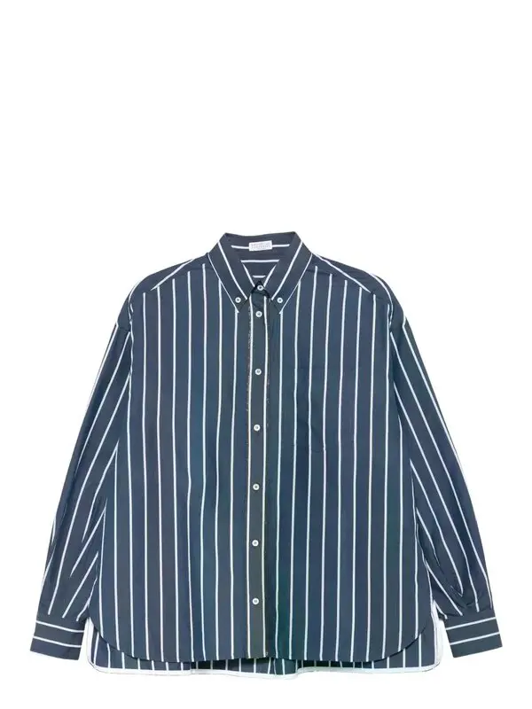 Brunello Cucinelli Striped Button-down Shirt - Blue