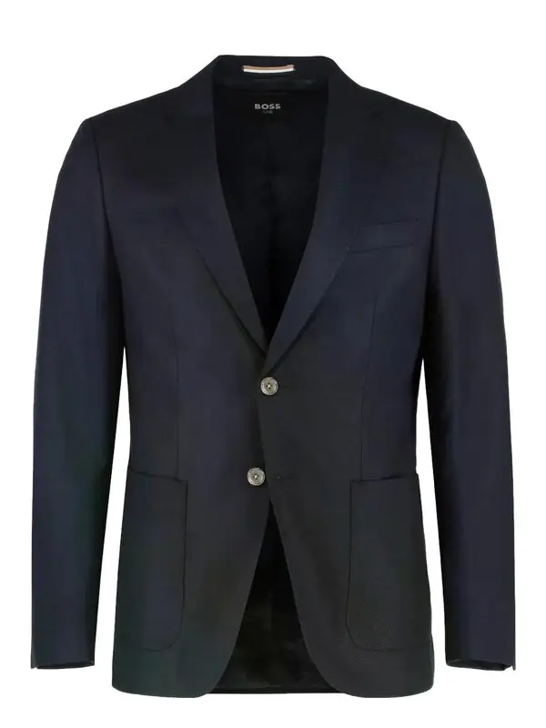 BOSS Single-breasted Notched-lapel Jacket - Blue