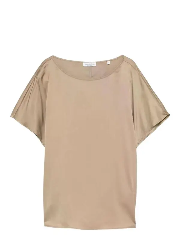 Marc O'polo Boat-neck Short-sleeve Top - Neutrals