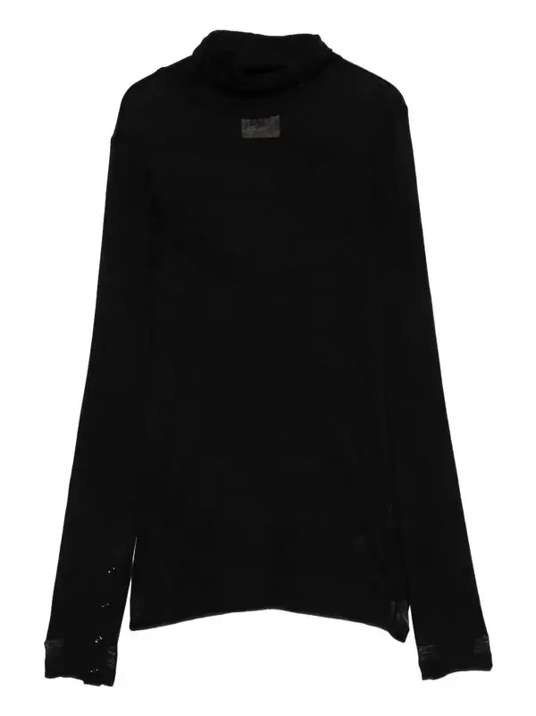 SEMICOUTURE High-neck Long-sleeve Top - Black