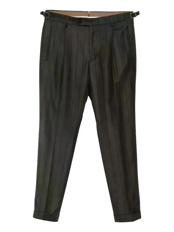 BERWICH Pinstripe Pleated Trousers - Green