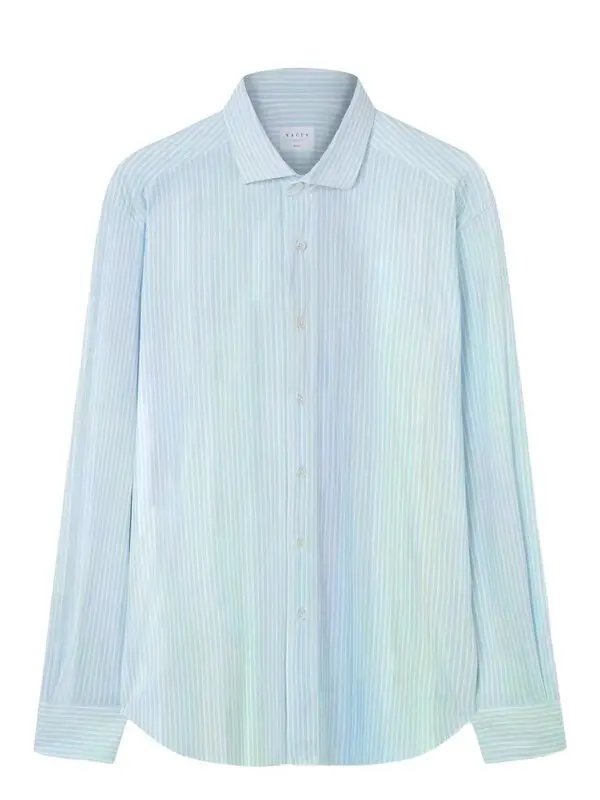 XACUS Striped Long-sleeved Shirt - Blue