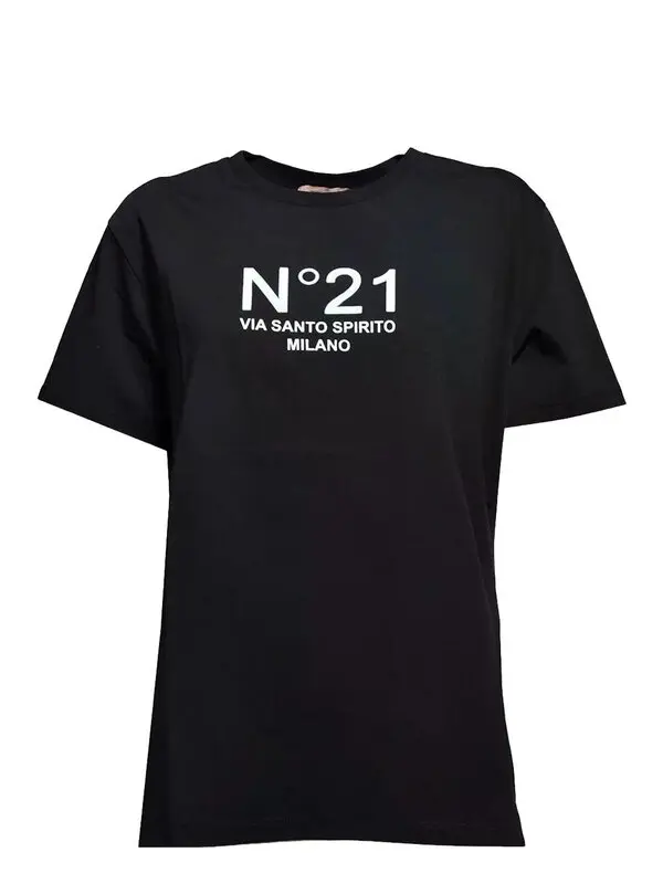 N°21 Logo-print Crew-neck T-shirt - Black