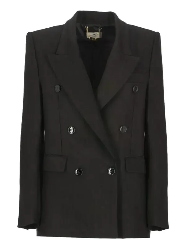 Elisabetta Franchi Peak-lapel Double-breasted Blazer - Black